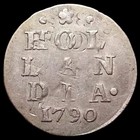 Netherlands, Holland 2 Stuivers 1790 Silver Coin. Double Strike Mint ...