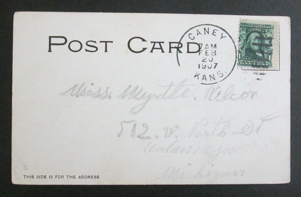 Showing Four Churches Greetings From Caney KS Posted UDB Postcard | eBay