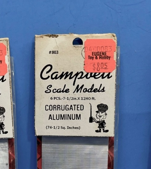 Corrugated ALUMINUM siding -3 pks - Campbell scale Models | eBay