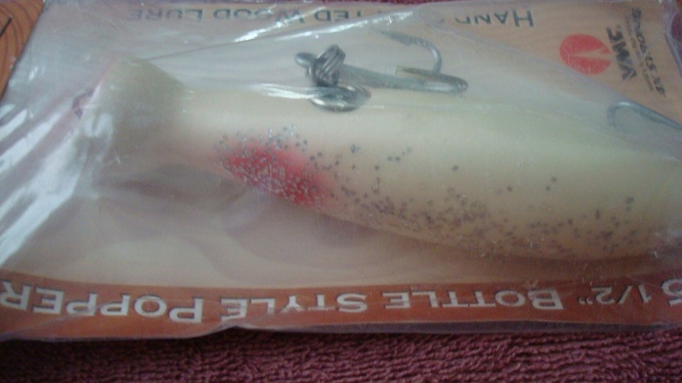 Tsunami Wood Timber Lure Bottle Popper 5.5" 2.25oz WHITE WTSP55-W ...