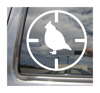 Quail Crosshair Target Shooting - Bird Hunting Hunter Vinyl Decal ...