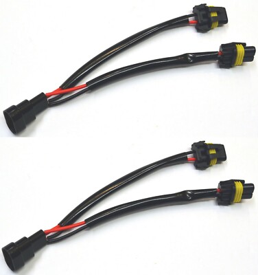 Splitter Wire P 9012 HIR2 Two Harness Head Light Dual Beam Bulb Socket ...