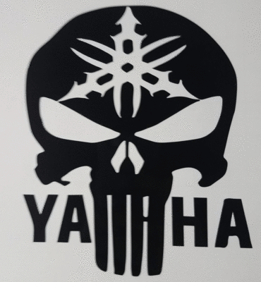 PUNISHER STYLE YAMAHA SKULL DECAL STICKER | eBay