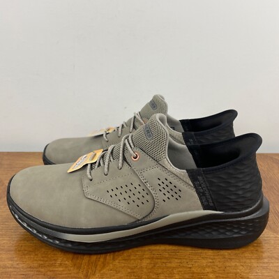Skechers Slade Macklin Mens Shoes 8.5 Gray Black Hands Free Slip-ins ...