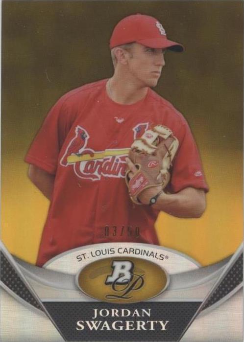 2011 Bowman Platinum - Prospects Jordan Swagerty #BPP74 Gold /50 (RC ...
