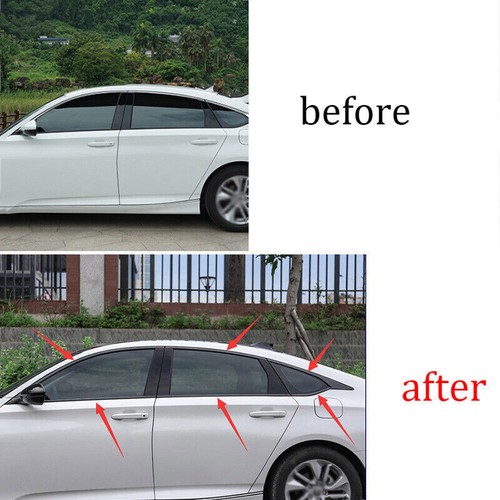Black Steel Car Window Molding Trim Strips For Honda Accord 2018-2021 ...
