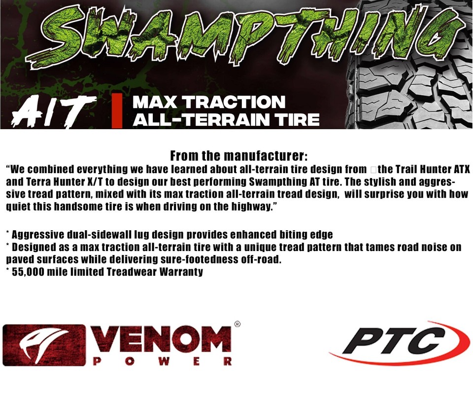 4 NEW 265/70R17 VENOM SWAMP THING X-A/T ALL TERRAIN 10PLY RWL TIRE 265 ...