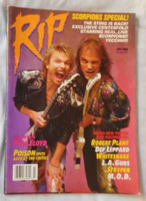 RIP MAGAZINE July 1988 Scorpions Robert Plant Def Leppard LA Guns ...