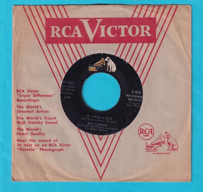 Rod Lauren orig US RCA 45rpm single-If I Had A Girl / No Wonder | eBay