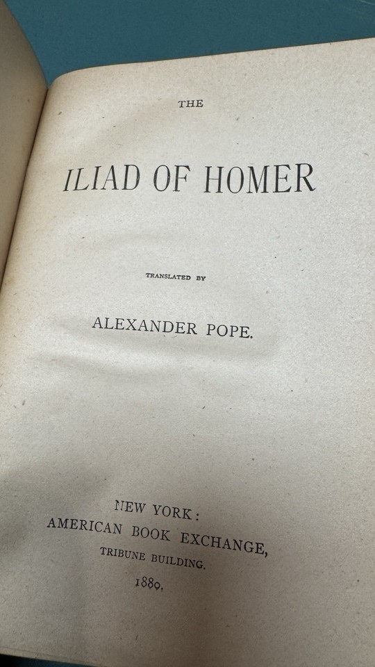 RARE Pope’s Homer’s Iliad, Translated By Alexander Pope - All 24 Books ...