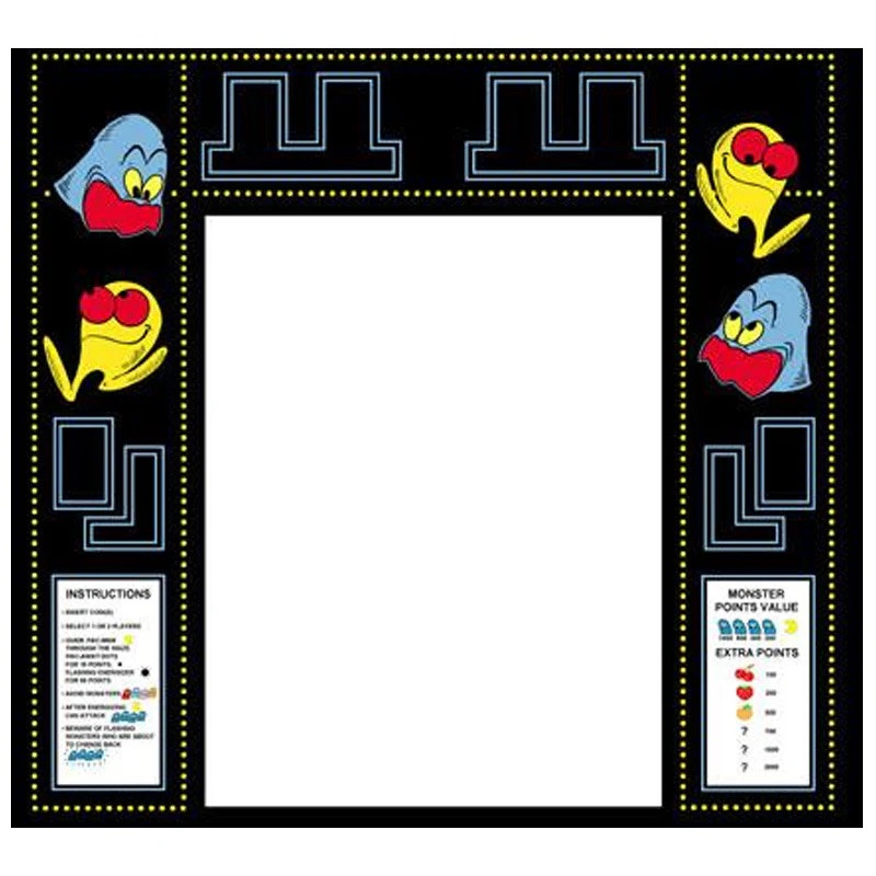 Pac Man Arcade Monitor Bezel Artwork Sticker Decal | eBay