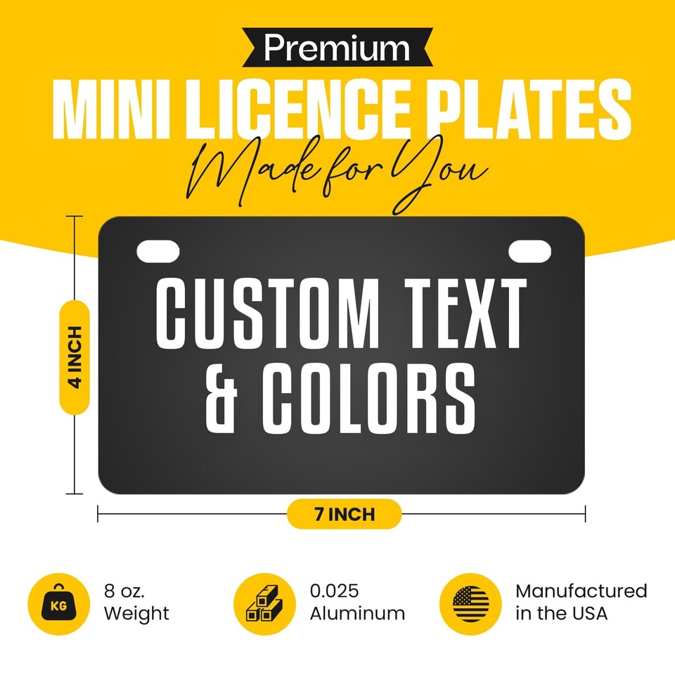 Custom Motorcycle License Plate - Custom Mini License Plate - Utv ...