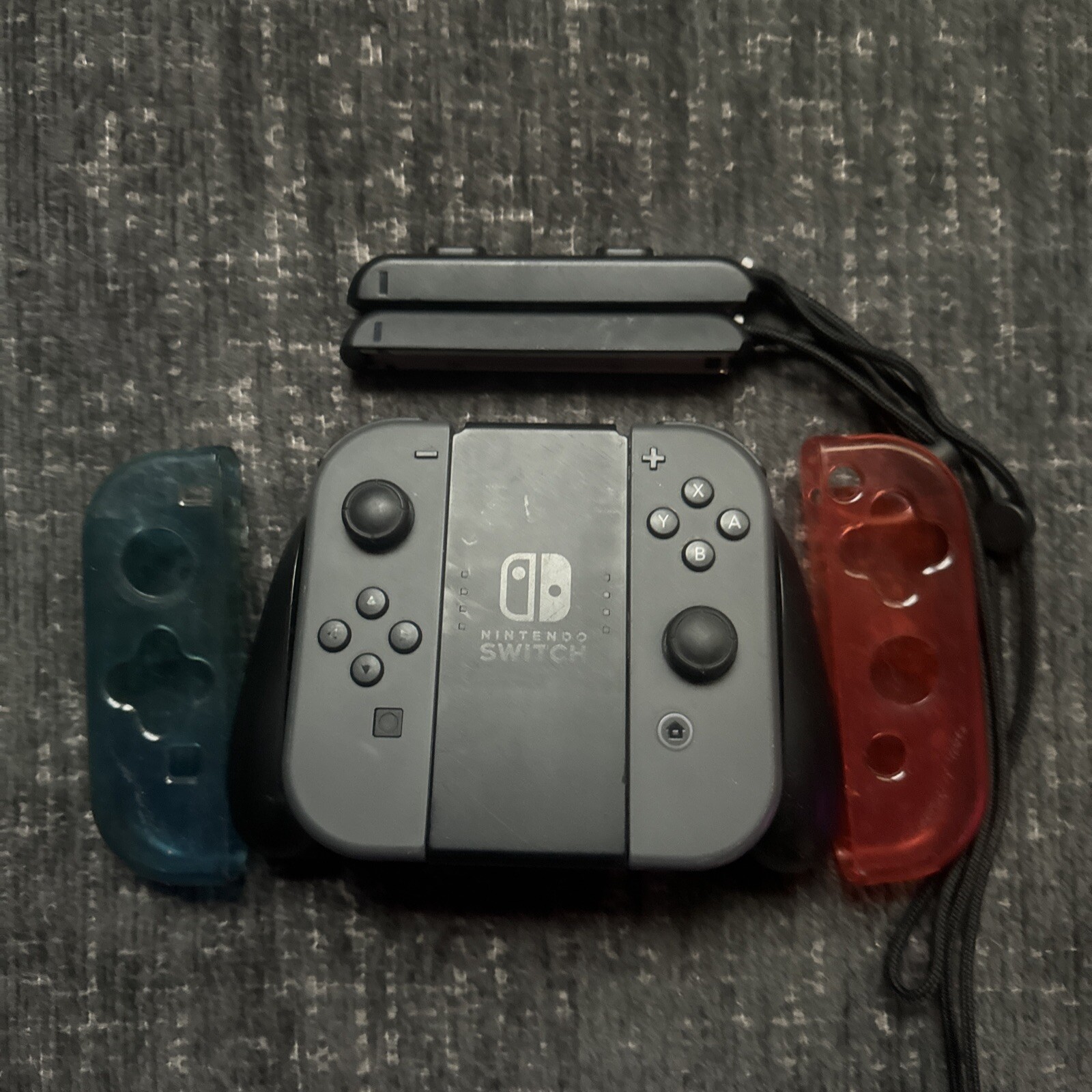 Nintendo Switch Official OEM Gray Joy-Cons Joycons +Straps + Grip and ...