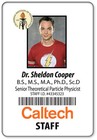 1 NAME BADGE HALLOWEEN COSTUME PROP SHELDON COOPER BIG BANG THEORY ...