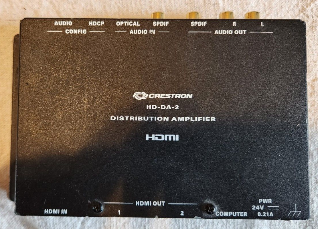 Crestron HD-DA-2 1-to-2 HDMI Distribution Amplifier & Audio Converter ...