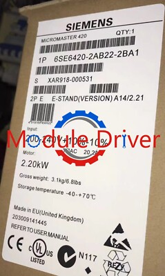 1PCS Unopened Brand New Siemens 6SE6420-2AB22-2BA1 2.2KW 6SE6 420-2AB22 ...