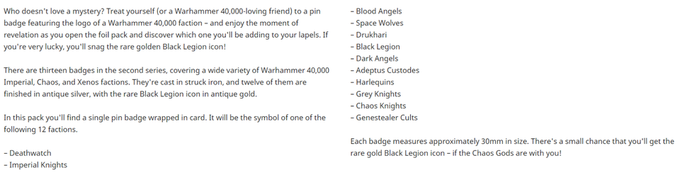 Warhammer 40K Black Legion KOYO Pin Badge Chaos Space Marines Abaddon ...
