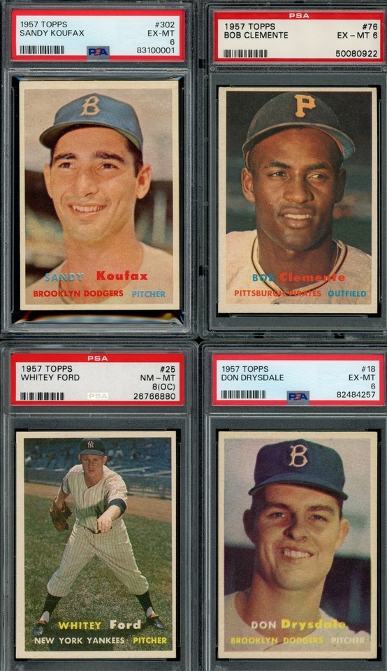 1957 Topps Complete Set EXMT (104 PSA GRADED - 80% FRESH SLABS - TOP ...