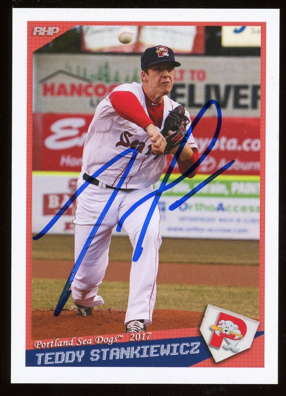 2017 Portland Sea Dogs TEDDY STANKIEWICZ Signed Card autograph AUTO RED ...