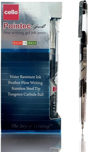 BIC CELLO Pointec Ballpoint Gel (0.5mm)Quick-Drying Ink Pens Extra Fine ...