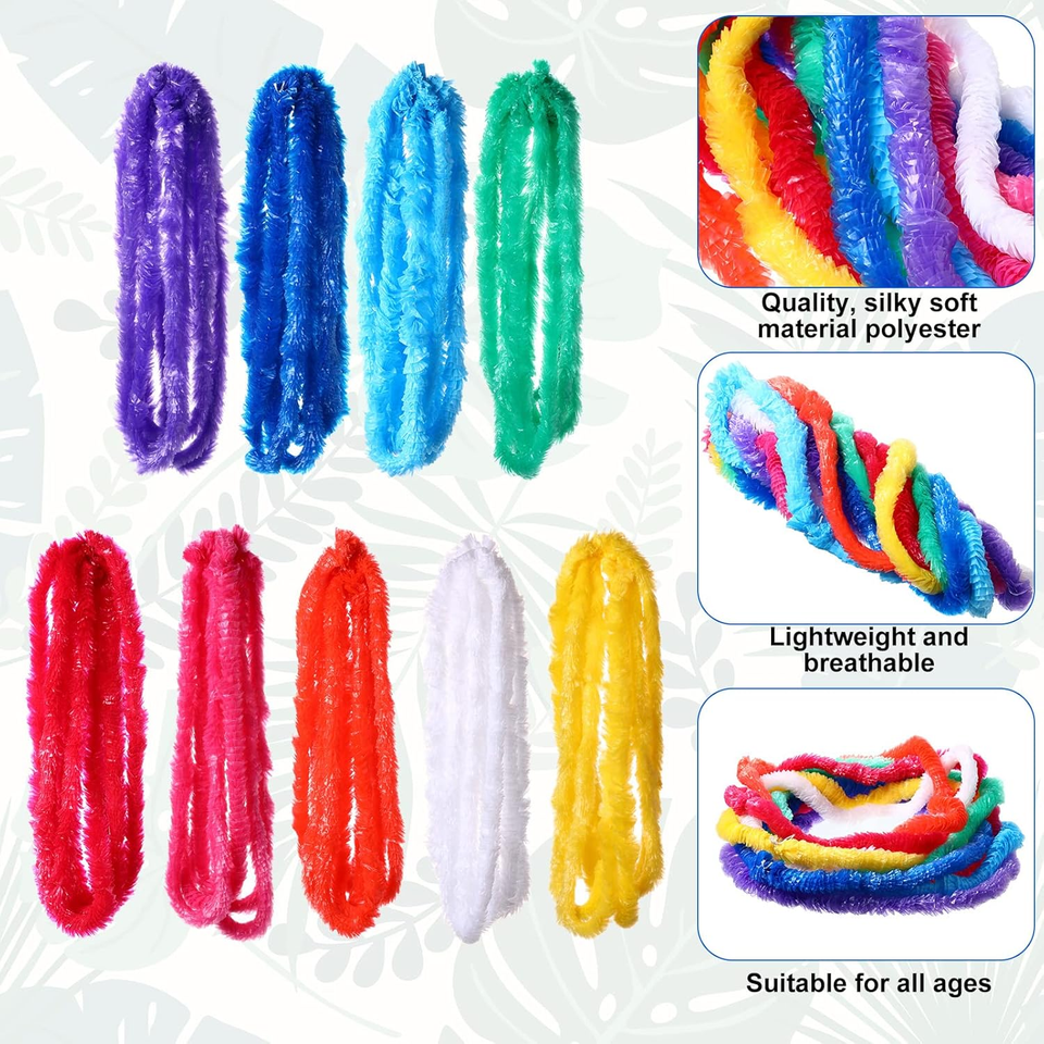 180 Pcs Plastic Lei Assortment Colorful Vibrant Flower Lei Necklaces ...