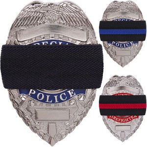 2 Pack Shield Mourning Bands Memorial Honor Badge Elastic Stretch Black ...