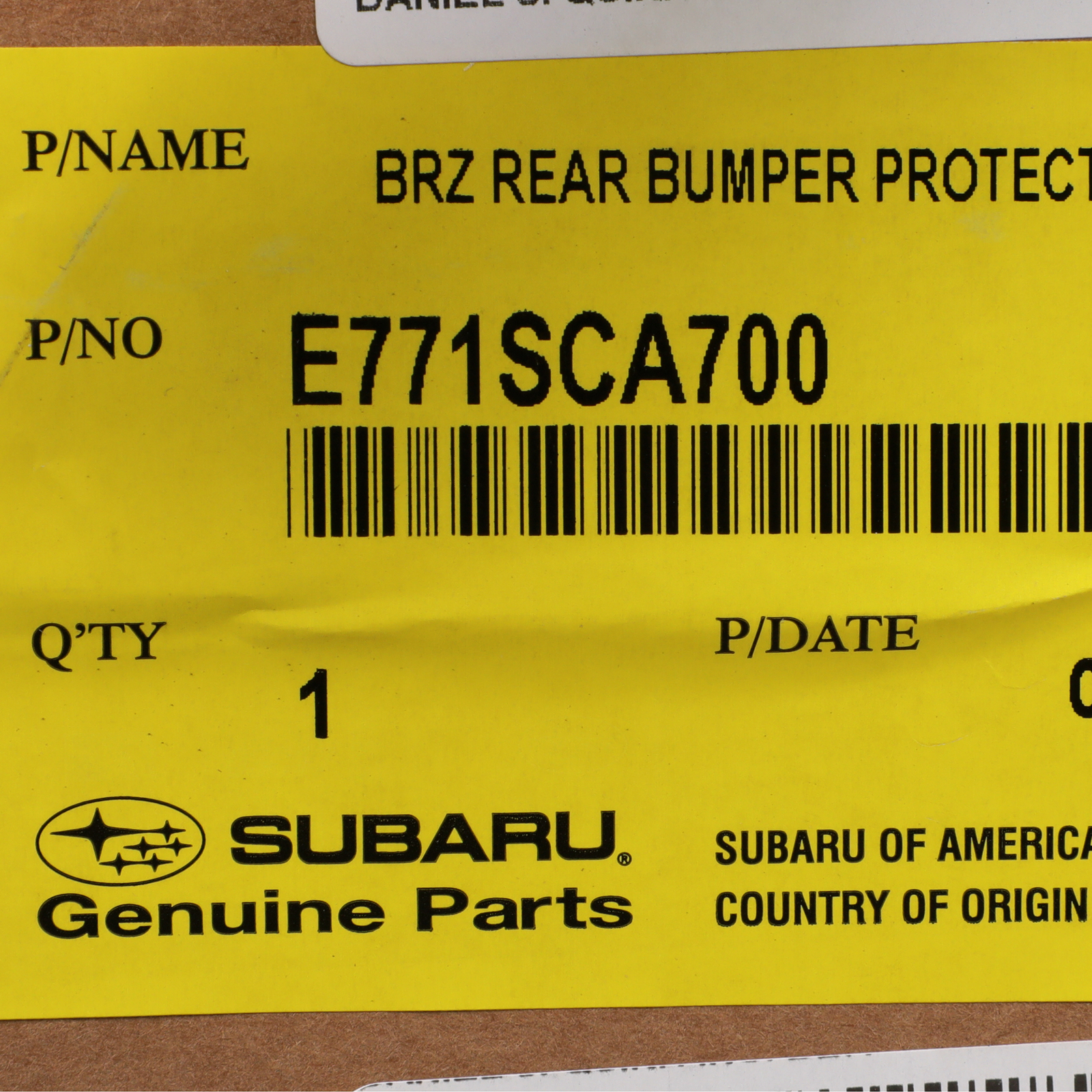 OEM NEW 2013-2020 Subaru BRZ Rear Bumper Vinyl Applique Protection ...