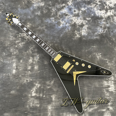 Pro-Grade Custom Flying V Electric Guitar - Strings-Thru-Body Design ...