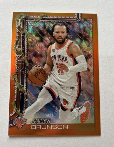2025-26 Topps Holiday Basketball Jalen Brunson Orange Glitter #/25 | eBay