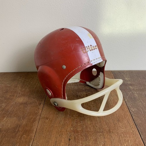 Vintage 1950s Wilson Red & White youth F2190 medium Football Helmet ...