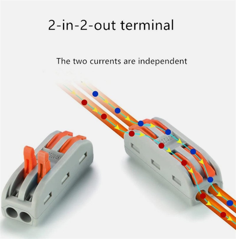 10Psc Quick Connect Lever Wire Connectors Compact Inline Splicing ...