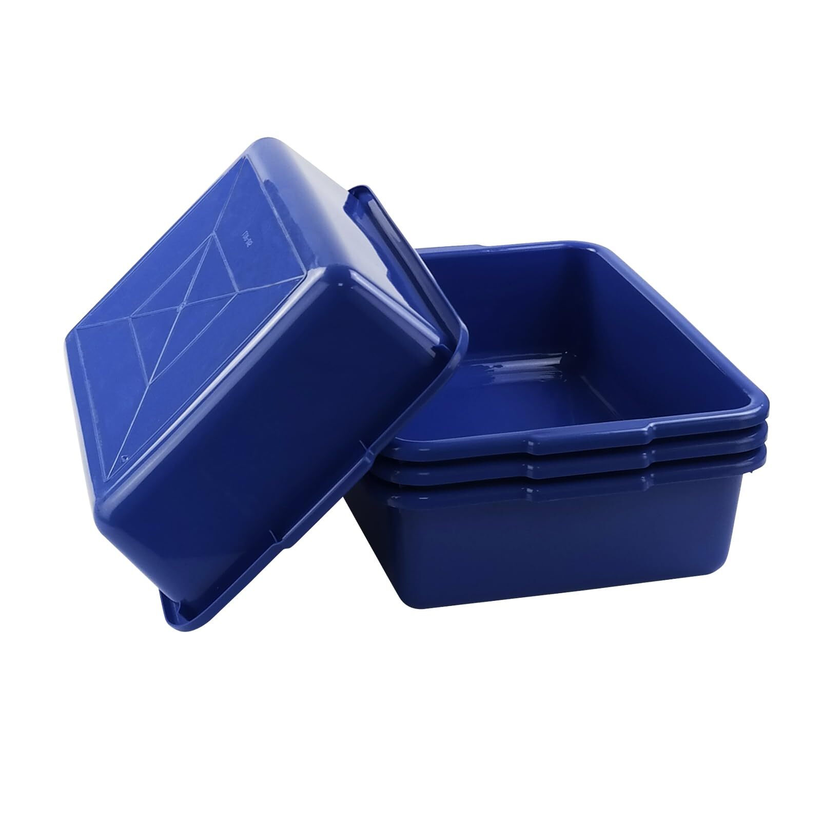 Plastic Rectangle Utility Bus Box Commercial Totes Tubs Blue 4 Packs | eBay