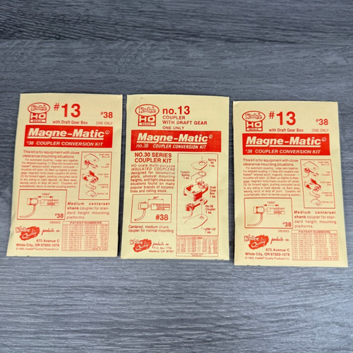 HO Scale Kadee 13 LOT of 3 Magne-Matic #38 Coupler Conversion Kit w ...