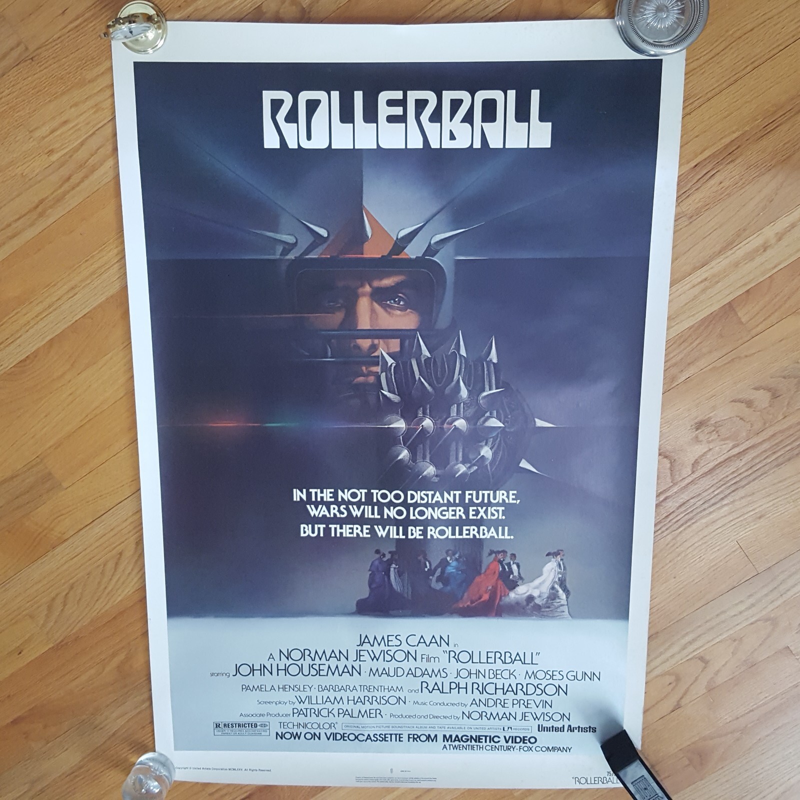 Vintage 1975 "Rollerball" Movie Poster ROLLED Heavy Stock NSS Magnetic ...