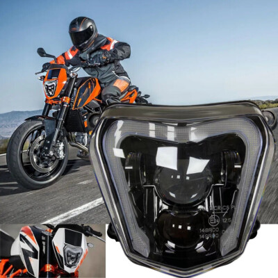 E-24 Approved LED Headlight Assembly Hi/Lo Beam DRL For KTM Duke 690 ...