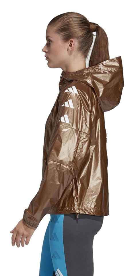 adidas Women's Pack W.N.D.Full Zip Hooded Wind Jacket, Copper Metalic ...
