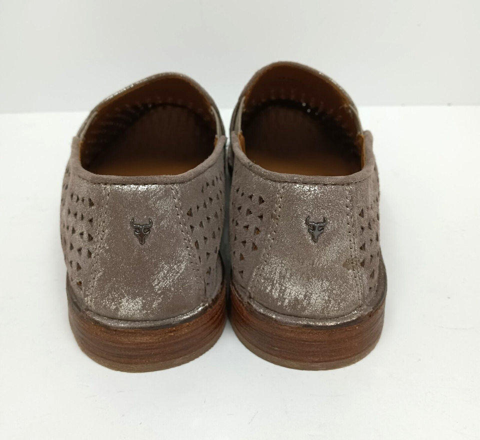 Trask Ali Perf Italian Suede Pewter Metallic Slip on US 6.5 EU 37.5 UK ...