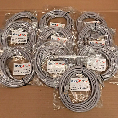 Lot of 10 x Cat 5E Lead 3m - Ten Ethernet Cables - 3m Metre UTP - Part ...
