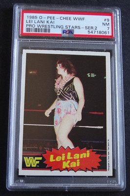 1985 OPC O-Pee-Chee WWF #9 Lei Lani Kai Wrestling Card PSA 7 Near Mint ...