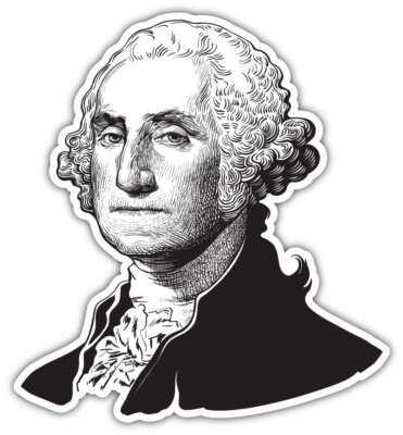 George Washington President Politics Portrait Car Bumper Sticker Decal ...