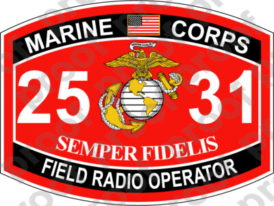 STICKER USMC MOS 2531 FIELD RADIO OPERATOR ooo USMC Lisc No 20187 | eBay