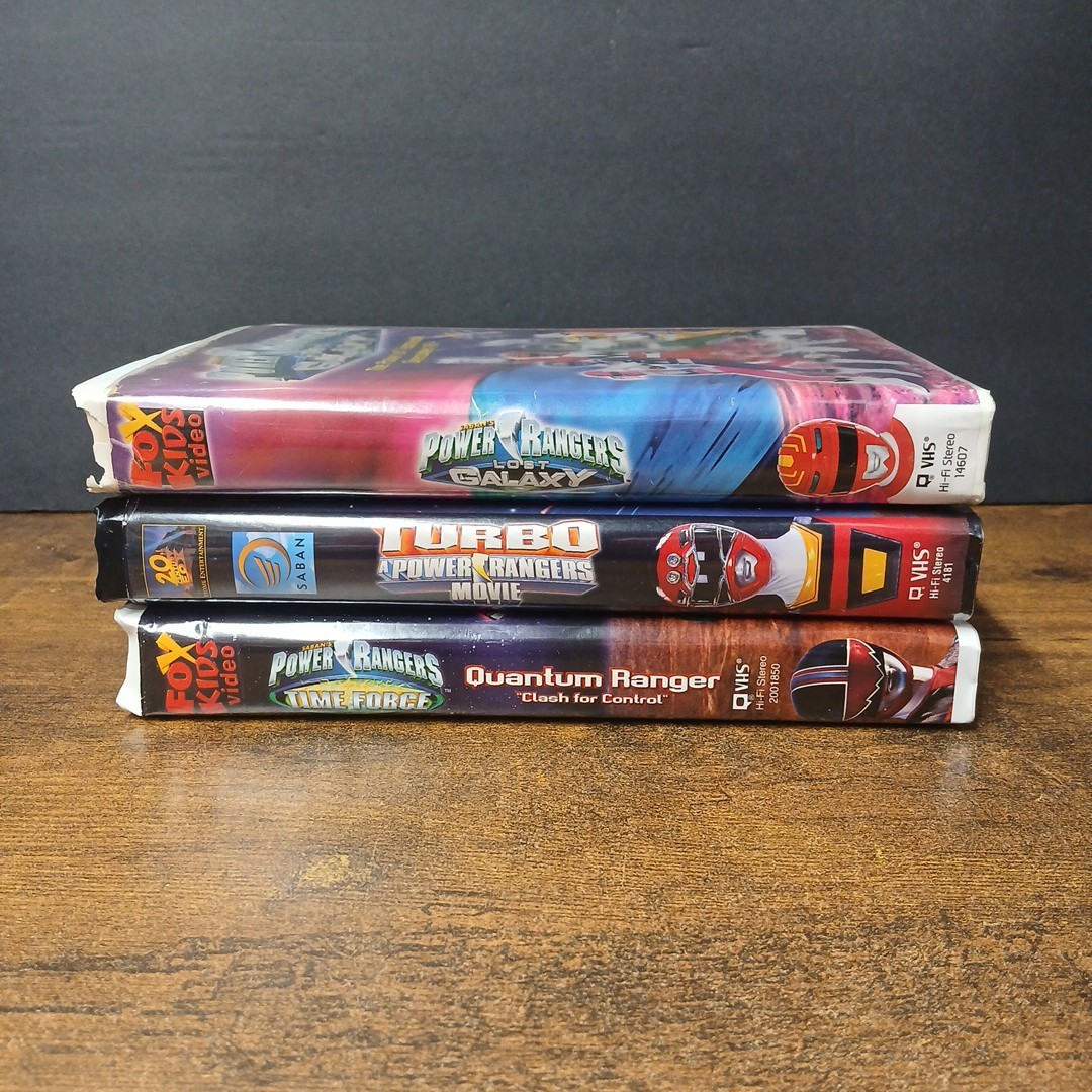 Lot of 3 Vintage Power Rangers VHS Tapes, TURBO Movie, Lost Galaxy ...