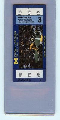 College Football Ticket 1989 Michigan Wolverines 10/7 Wisconsin Badgers ...