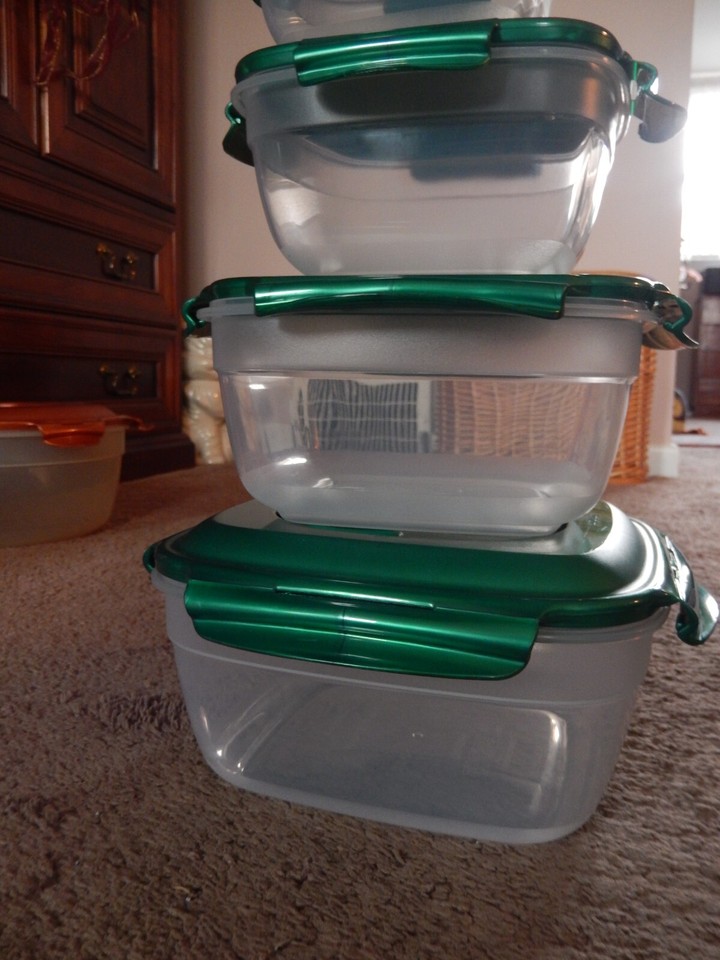 Lock N Lock Green Square Nesting Storage Containers Set of 4 BRAND NEW ...
