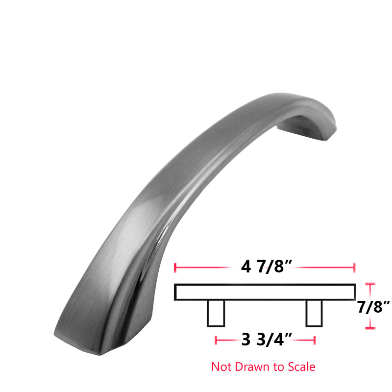 Traditional Brushed Nickel Kitchen Hardware Cabinet Drawer Door Pull ...