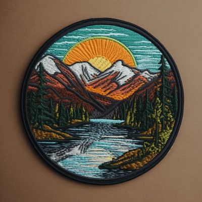 Mountain Lake Patch - Nature Badge Iron-on Applique for Backpack | eBay