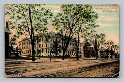 SPRINGFIELD MA MASSACHUSETTS OLD CENTRAL HIGH SCHOOL STATE STREE ...