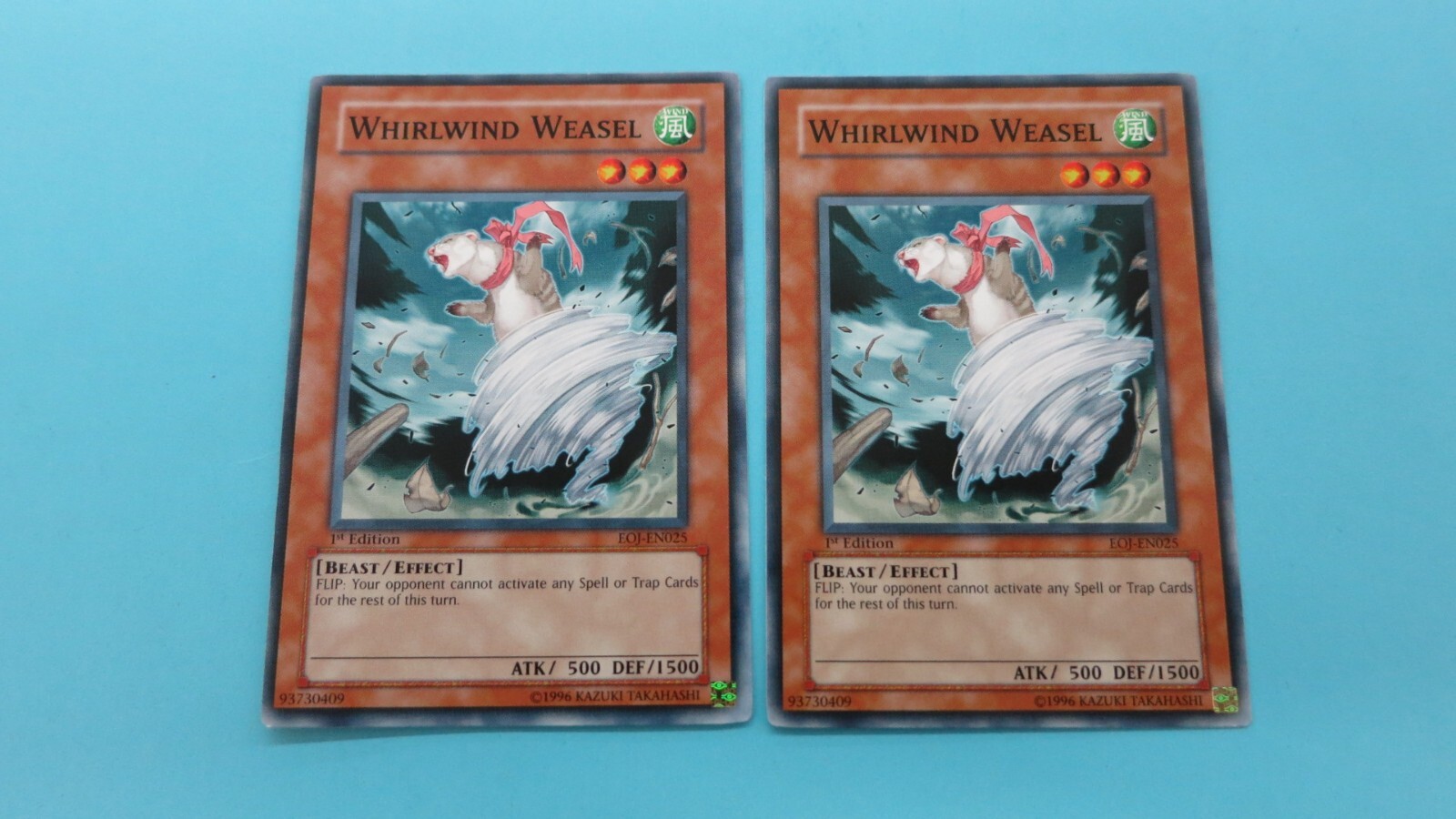 2x WHIRLWIND WEASEL MONSTER 1ST EDITION EOJ-EN025 COMMON YUGIOH 1 LP 1 ...