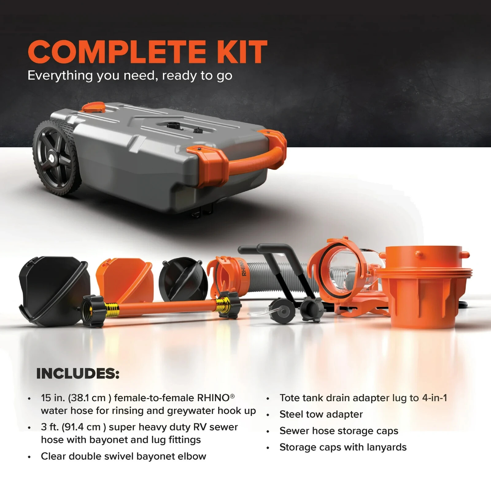 Camco Rhino 21-Gallon Portable Camper / RV Tote Tank - Features Large ...