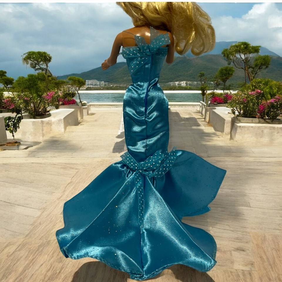 Saphire Siren Princess Mermaid Dress-Unique Handmade Blue Mermaid Gown ...